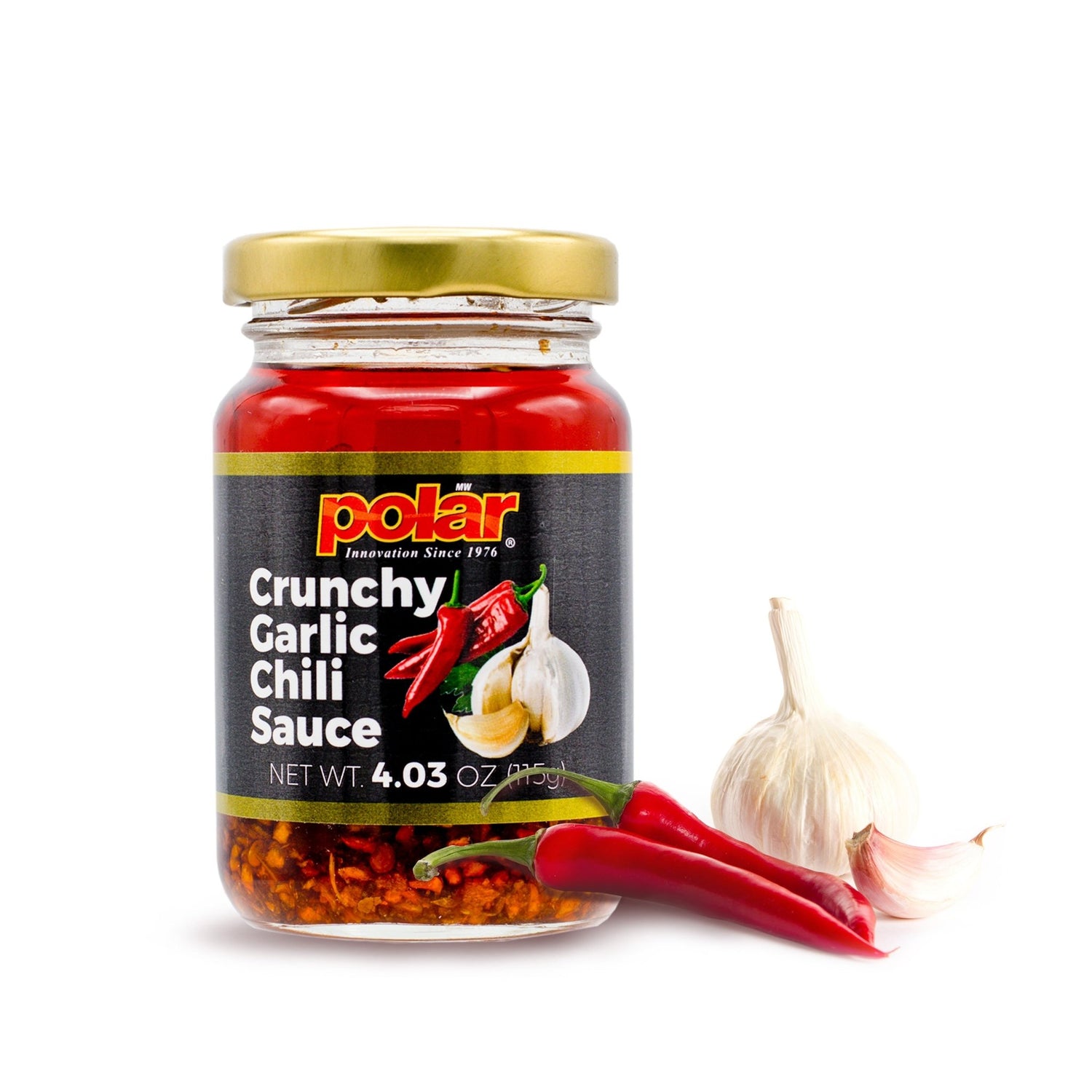 Polar Crunchy Garlic Chili Sauce 4.03 oz (Pack of 12) | MW Polar